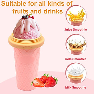 Slushie Maker Cup - DIY Magic Quick Frozen Smoothies Cup for Homemade Milk Shake Ice Cream Maker, Portable Cooling Cup, Double Layer Squeeze Slushy Maker Cup, Birthday Gifts for Kids,Friends,Family