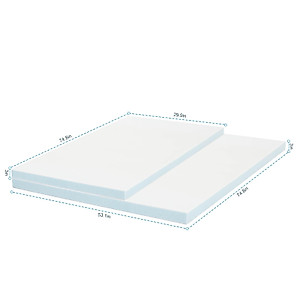 Comehealthy 3 Inch Memory Foam Mattress Topper, Cot Size Foam Bed, Mattress Topper for Back Pain, Cooling Gel Bed Topper for Sleeper Sofa, Dorm, RV,Camper, White