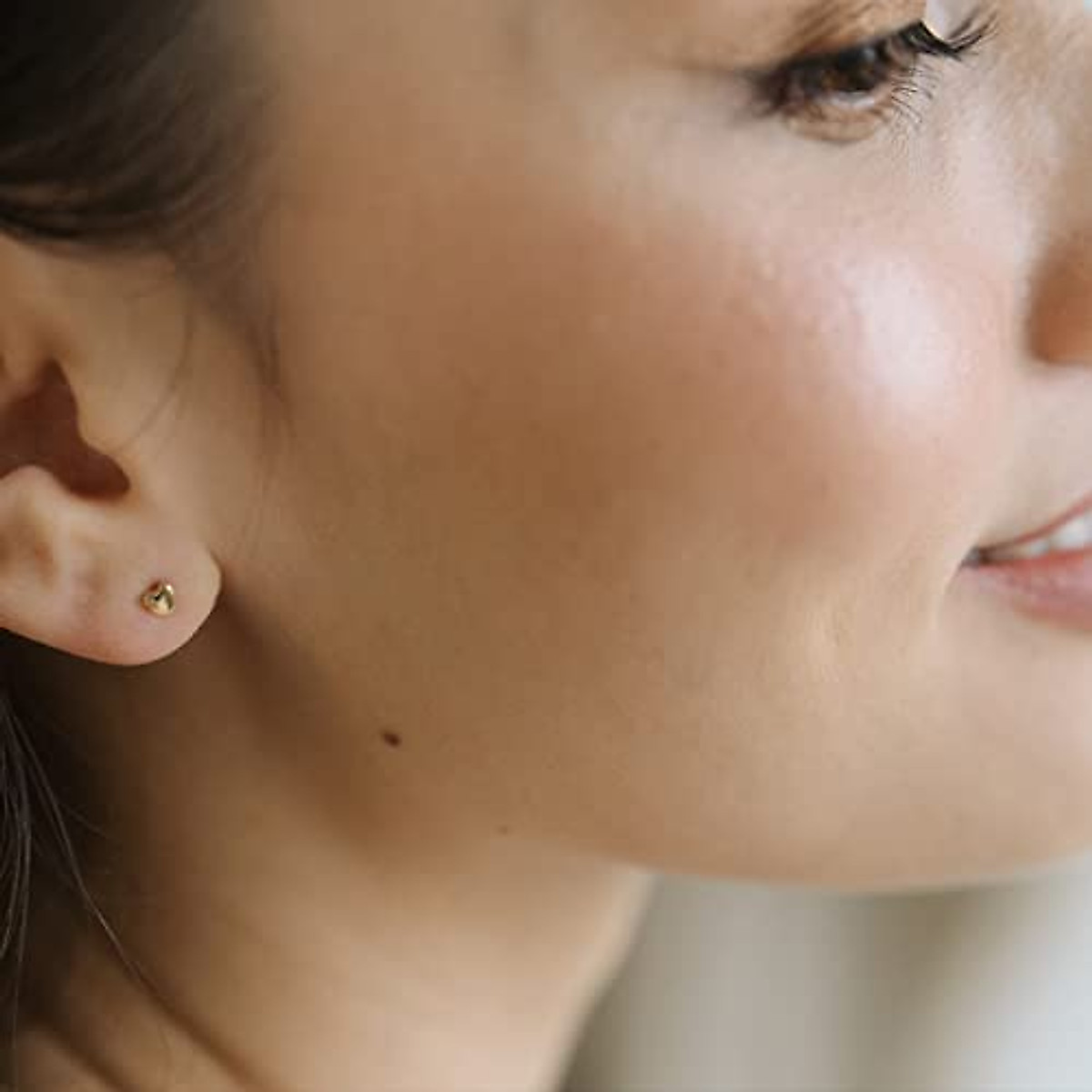 Honeycat Tiny Heart Stud Earrings in 18k Gold Plated | Minimalist, Delicate Jewelry (Gold)