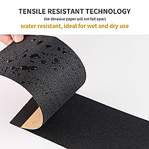 Sand Paper - 60 Pcs Sandpaper Sheets, 120 to 3000 Grit Sandpaper Assortment, Premium Wet Dry Waterproof Abrasive Variety Fine Sanding Paper for Wood Metal Plastic Glass Polishing Automotive Car Paint