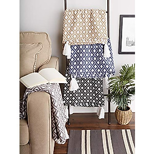 DII French Blue Diamond Lattice Throw, 50x60