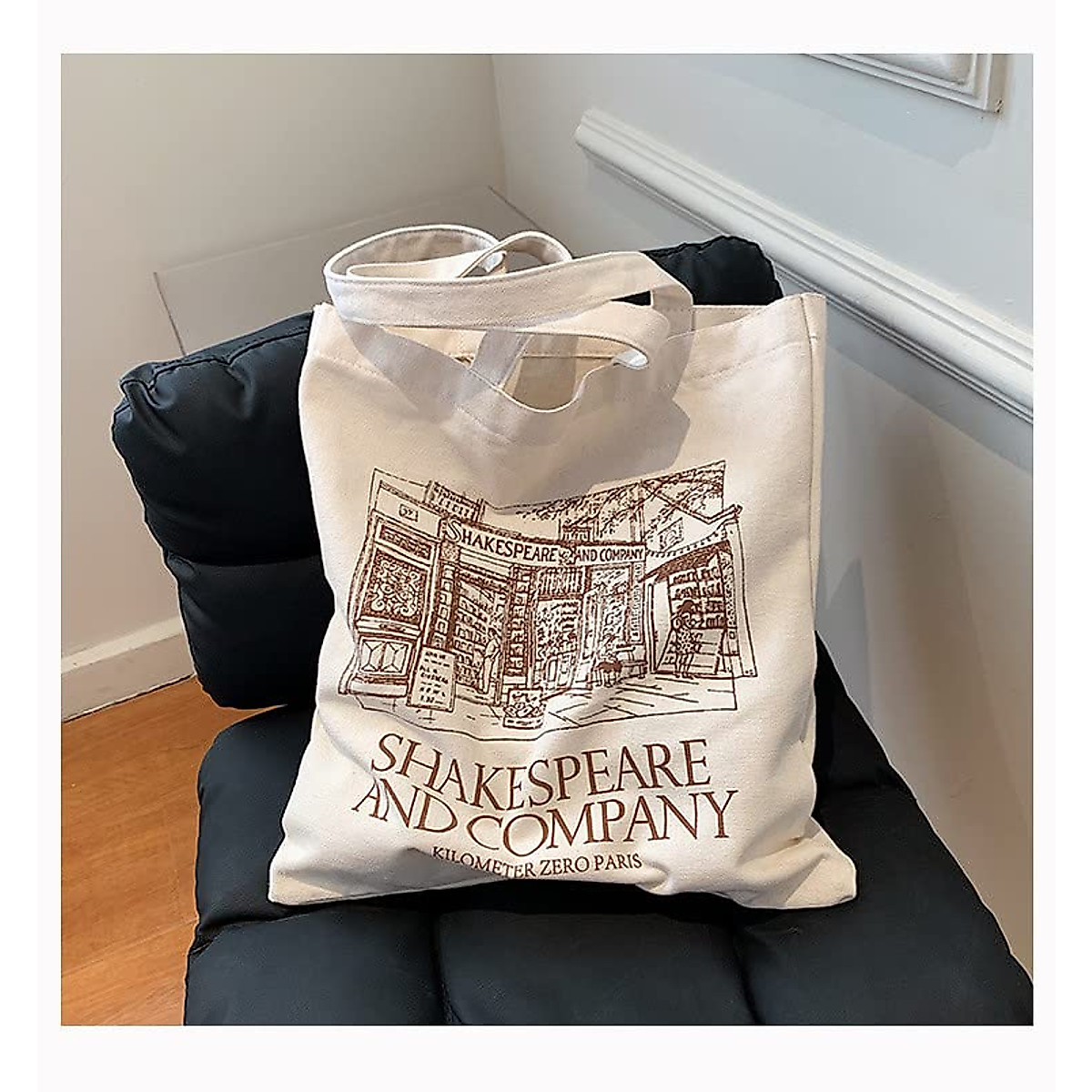 Printing Canvas Tote Bag For Women Large Capacity Shoulder Bag Urban Simplicity Soft Satchel Bag Hobo Purse (upright brown)