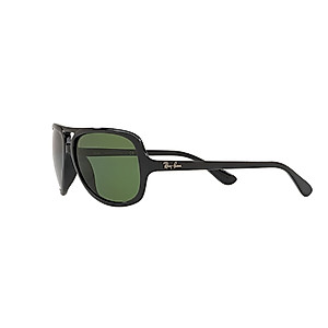 Ray-Ban RB4162 Aviator Sunglasses, Black/Polarized Green, 59 mm