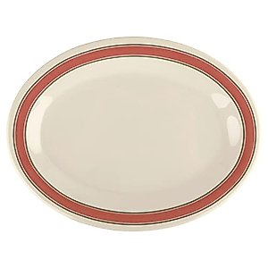 G.E.T. OP-950-OX Melamine Oval Serving Platter / Dinner Plate, 9.75" x 7.25", Diamond Oxford (Set of 12)