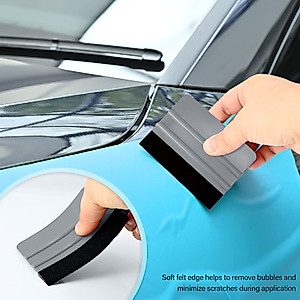 Gomake Vehicle Vinyl Wrap Window Tint Film Tool Kit Include 4 Inch Felt Squeegee, Retractable 9mm Utility Knife and Blades, Zippy Vinyl Cutter and Mini Go Corner Squeegee for Car Wrapping