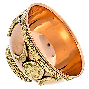 Triple Moon Copper Offering Bowl - for Altar Use or Ritual Offerings - Home Decor, Witchcraft Supplies, Spiritual Decor - Incense Holder for White Sage, Palo Santo, White Sand - 3 Inches Wide