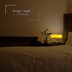 Well Guided Tree of Light Bedside Table Lamp Shade Modern Bedroom Desk Night Light Bluetooth Speaker Fast Qi Wireless Charger Touch Control Dimmable LED Light Smart Corner Lampshade Cherrywood