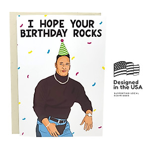 Sleazy Greetings Funny Birthday Card For Women or Men | Cute Birthday Card For Him Her | Pun Adult Friend Bday Card with Envelope | Hope Your Birthday Rocks