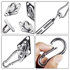 Artpuch Sun Shade Sail Hardware Kit 6 Inch for Triangle Sun Shade Sail Outdoor Installation 304 Stainless Steel