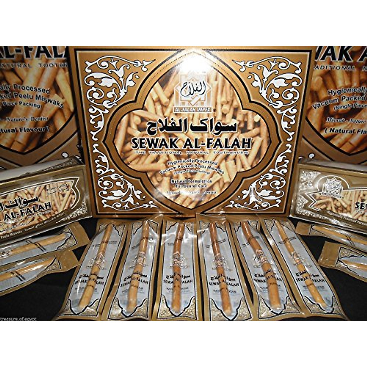 10 x Al Falah Miswak Traditional Natural Manual Toothbrush Sewak Vacummed & Packed