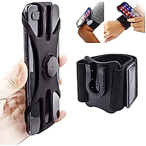 BATTPIT Running Armband for iPhone 12 Pro 11 Pro Max X XR XS 8 7 6 6s Plus, Galaxy S20 S10 S9 Plus, Note 20/10/9/8, 360°Rotatable with Key Holder Phone Armband for Hiking Biking Walking(Black)