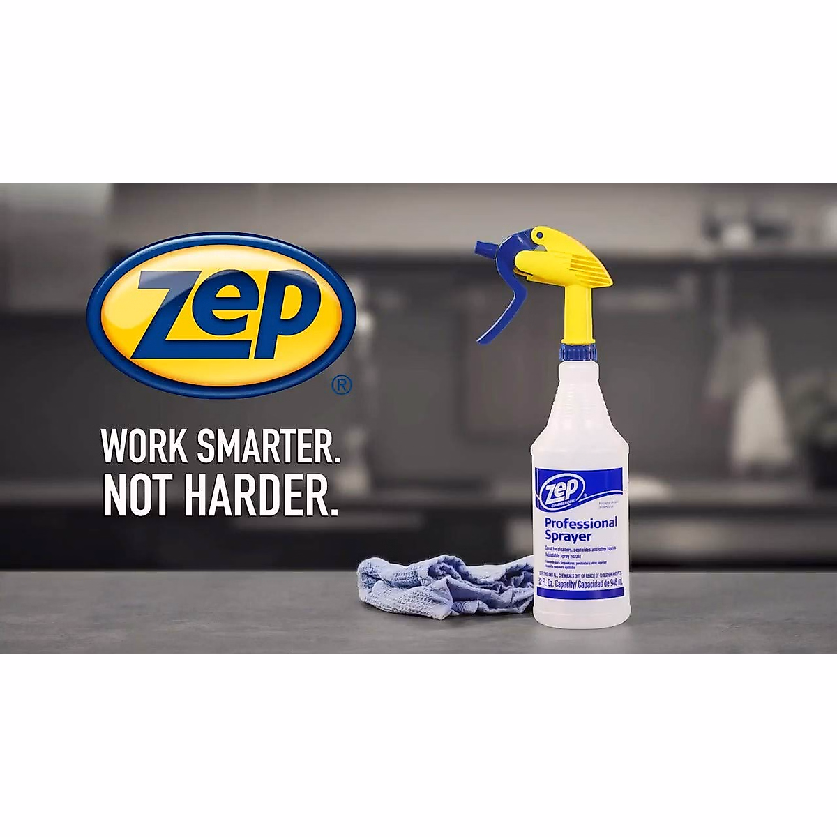 Zep Professional Sprayer Bottle - 32 oz (Case of 12) - HDPRO1 - Versatile Adjustable Nozzle Spray Bottles with a Fine Mist or Powerful Spray, Refillable Spray Bottle for Diluted Concentrate, Chemical
