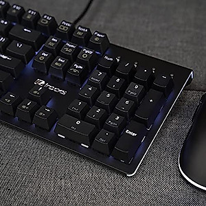 i-rocks K75M Illuminated Mechanical Keyboard, 104 Keys, PBT Keycaps, Backlit LED Light and Shortcut Keys - Programmable Light & Macro Recorder (Cherry MX Brown Switch, White)