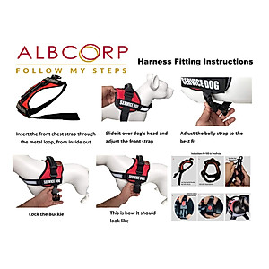 ALBCORP Service Dog Vest Harness - Reflective - Woven Polyester and Nylon, Comfy Mesh Padding - Sizes from XXS to XL – Service Dog Patches Included. Red Camo, Large