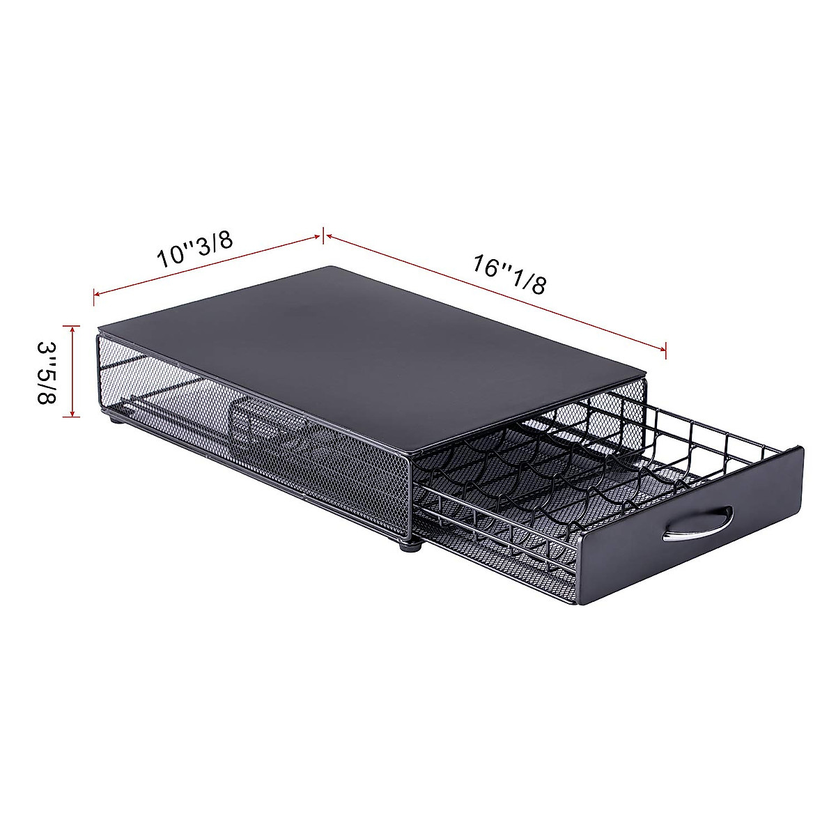 FlagShip Coffee Pod Holder Storage Drawer for Nespresso Vertuo Capsule Holder Organizer Drawer Tray with Mesh Shelves for Nespresso Vertuo Holder Black Metal (40 Pod VertuoLine)