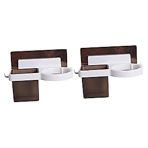 Cabilock Shelf Bracket 2pcs Accessories Hair Wall Styling Mount Bathroom Washroomwhite Free Product for Organizer Holder Tool Shelf Care Stand Bath Dryer Punch Supplies Mounted Storage Shelf Brackets