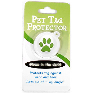 Aloha Red Personalized Hi Def Pet ID Tag with Silencer, Small 1, Yellow Dog Design