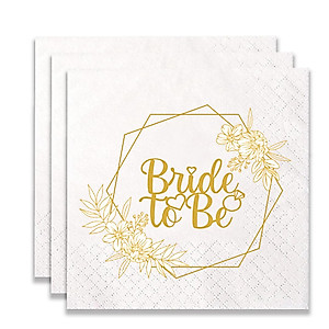 100 Pack of Bride to Be Paper Napkins for Wedding Engagement Party Bridal Shower Bachelorette Decoration
