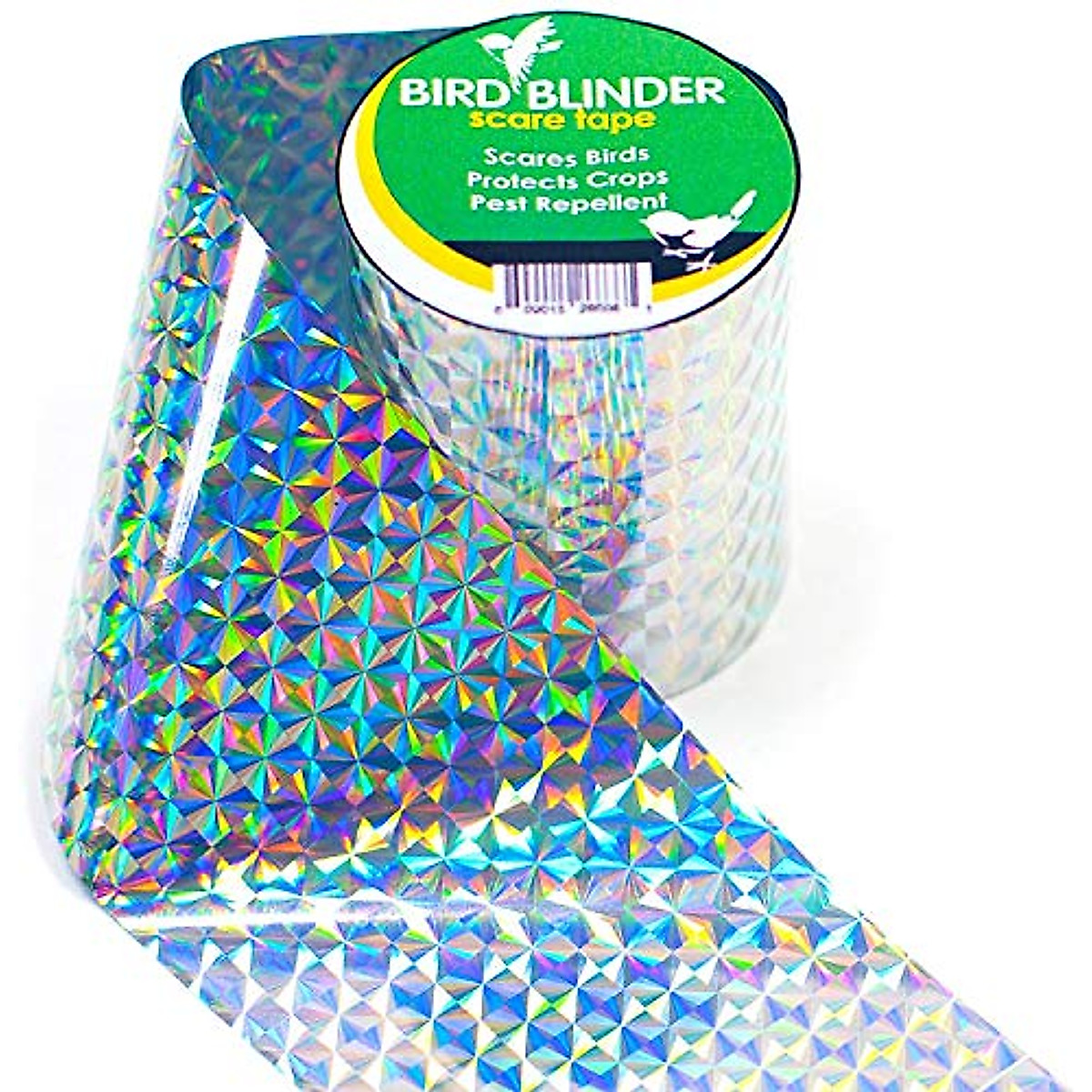 BIRD BLINDER The Original Bird Repellent Scare Tape - Bird Deterrent Tape (Diamond) - Scare Birds Away - Geese, Pigeon, Duck, Woodpecker - 147 Feet x 2-Inch Deterrent