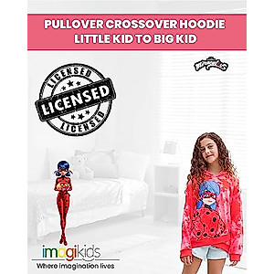 Miraculous Ladybug Little Girls French Terry Hoodie Red 7-8