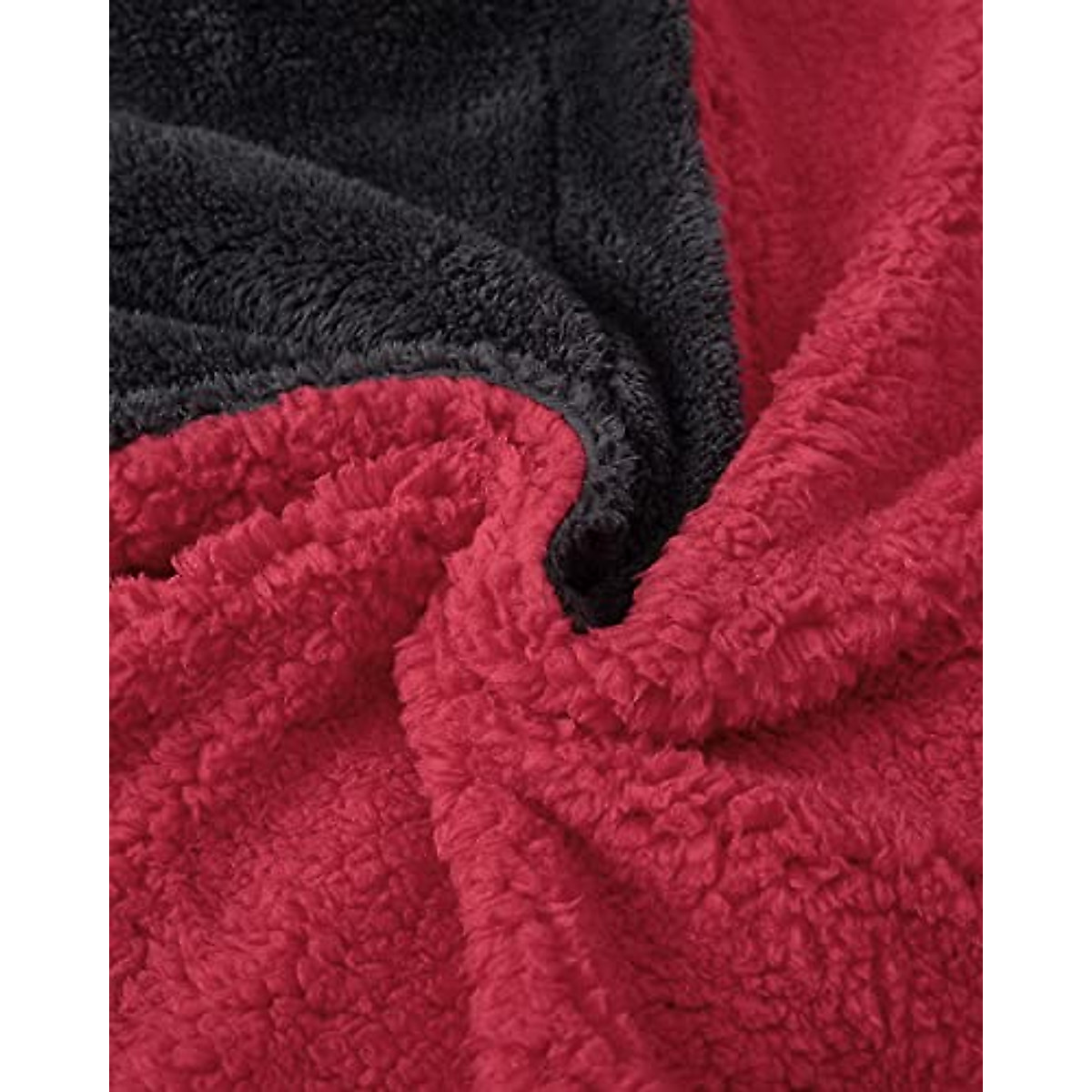Gemarwel Ultra-Soft Micromink Thick Sherpa Blanket Twin Size for Bed, Reversible Fuzzy Warm Throw Blanket All Season for Men Women Gifts (60X80 Red and Black)