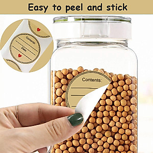 Canning Jar Stickers 2'' Kraft Round Shape Spice Labels for Jar Lids - Natural Brown Kraft Stickers for Canning Labels 500 Pcs Mason Jar Labels for Jar,Bottle Seal,Store Owners,Crafts, Oganizing,Gift