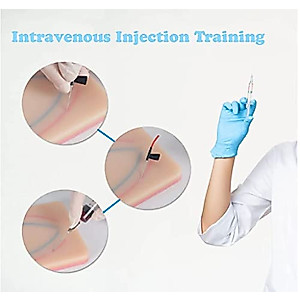 Injection Training Pad Model, Reusable and Durable for Medical Students Practice/Training,4 Veins Imbedded 3 Skin Layers