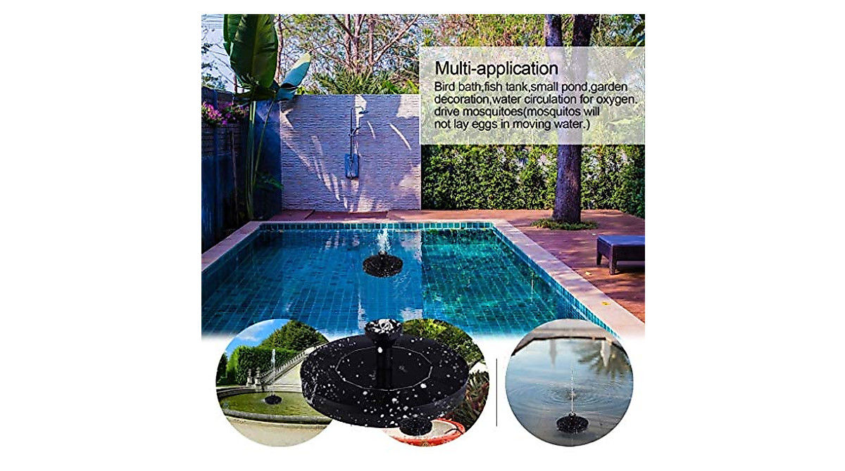 Floating Solar Pump for Bird Bath & Garden Pond Decor