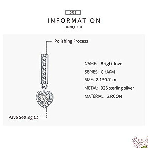 MEETCCY 925 Sterling Silver Reflexions Bracelet for Women Mesh Bracelet Clip Beads Safe Chain.Birthday Christmas for Friends Mothers Wife and Daughters (Love Heart Charms)