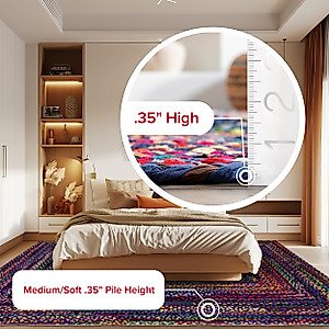 nuLOOM Tammara Bohemian Hand Braided Area Rug, Oval 5x8, Blue