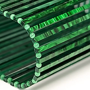 sorozien Women Acrylic Handbag Clutch Beach Bag Handmade Tote Ark Bag Top Handle Bags Fashion Party Clutch Purse (Pearlescent Green)