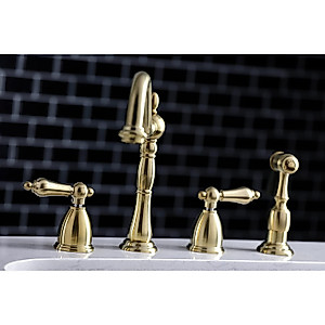Kingston Brass KB1798ALBS Heritage 8-Inch Centerset Kitchen Faucet, Brushed Nickel