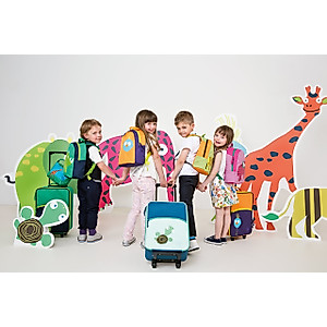 Lassig Kids Backpack for Kindergarten or Pre-School with Chest Strap, Name Badge and Drink Bottle Holder, Wildlife Turtle