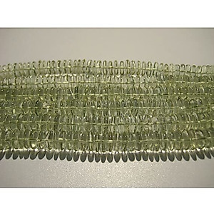 1 Strand Natural Green Amethyst Spacer Beads - 8" Long Green Amethyst German Cut Rondelles Beads Size 10mm to 8mm