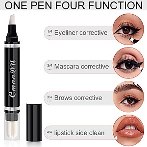 Eye Makeup Remover Pen, Eye Makeup Corrector Pen Makeup Remover Eraser Stick Wash Free Quick Makeup Correction Lipstick Eyeliner Smudged Correction Easy-to Use & Travel-Friendly Makeup Removing Gel Pen With 3-in-1 Replacement Heads