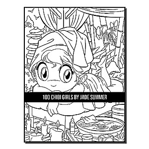100 Chibi Girls: An Adult Coloring Book Collection with Cute Girls, Fantasy, Horror, Christmas, and More!