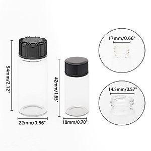 JIUWU 10 ml(0.3 Oz) and 5 ml(0.17 Oz) Clear Glass Vials Liquid Sampling Sample Bottles Screwcap Lab Capacity Container Pack of 35 (20 pcs 10 ml and 15pcs 5 ml Clear Vials)