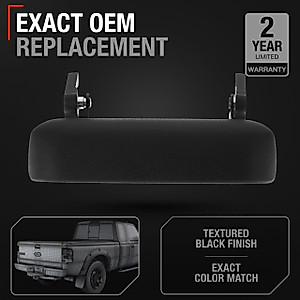 TRUBUILT1 AUTOMOTIVE Tailgate Handle Assembly - Compatible with 1998-2011 Ford Ranger - Tail Gate Replacement Handle in Textured, Plastic - OEM 1L5Z9943400AAA, 77872, FO1915109