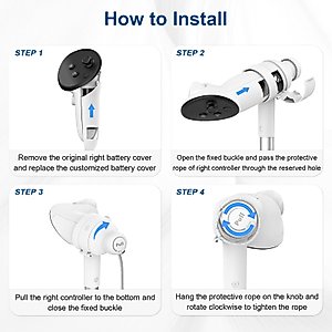 AMVR Golf Club Attachment Compatible with Meta/Oculus Quest 3S/Quest 3, Non-Slip VR Golf Handle Grip for Golf +, 80 Degree Design Keep Tracking （for Right Controller, Not for Charging Dock Battery）
