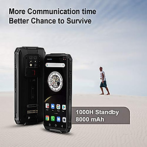 WP7 Rugged Smartphone, Night Vision Camera 8GB + 128GB Helio P90 Waterproof Unlocked Android Cell Phone 6.53 inches FHD+ Global 4G LTE Dual SIM, IP68/IP69K Triple Cameras NFC AI Cellphone (Orange2020)