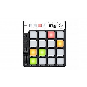 IK Multimedia iRig Pads MIDI groove controller, portable & lightweight MPC-style beat machine with 16 velocity-sensitive backlit rubber pads - studio equipment for iPhone, iPad, Android, Mac, PC