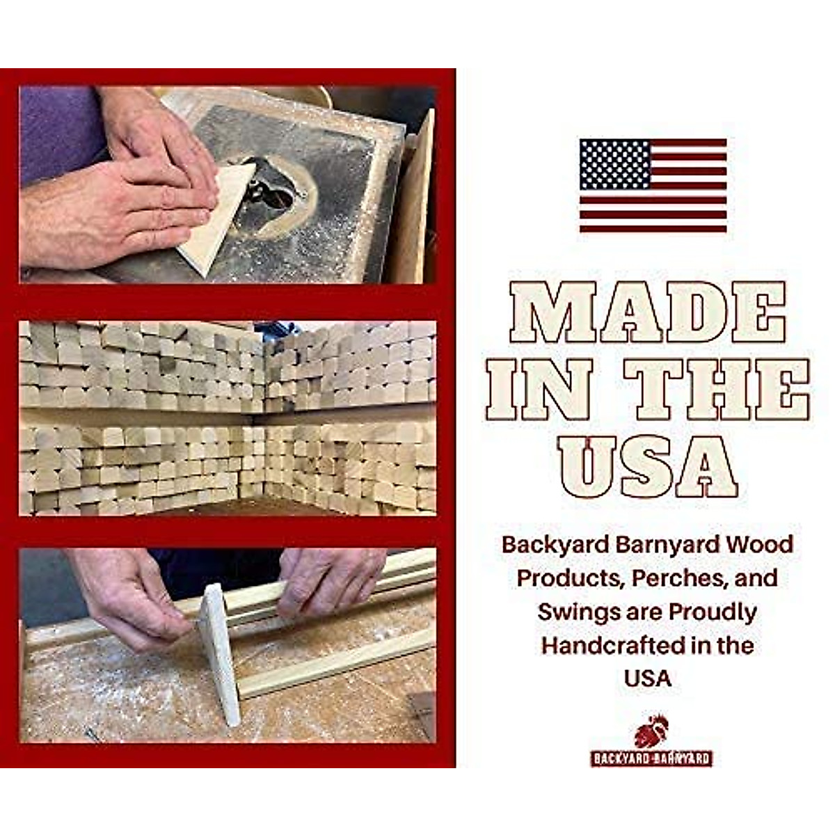 Backyard Barnyard Chick Perch Strong Wooden Jungle Gym Roosting Bar Made in USA!!! Chicken Toys for Coop and Brooder for Baby Chicks El Pollitos La Pollita Pollos Gallinas Polluelos