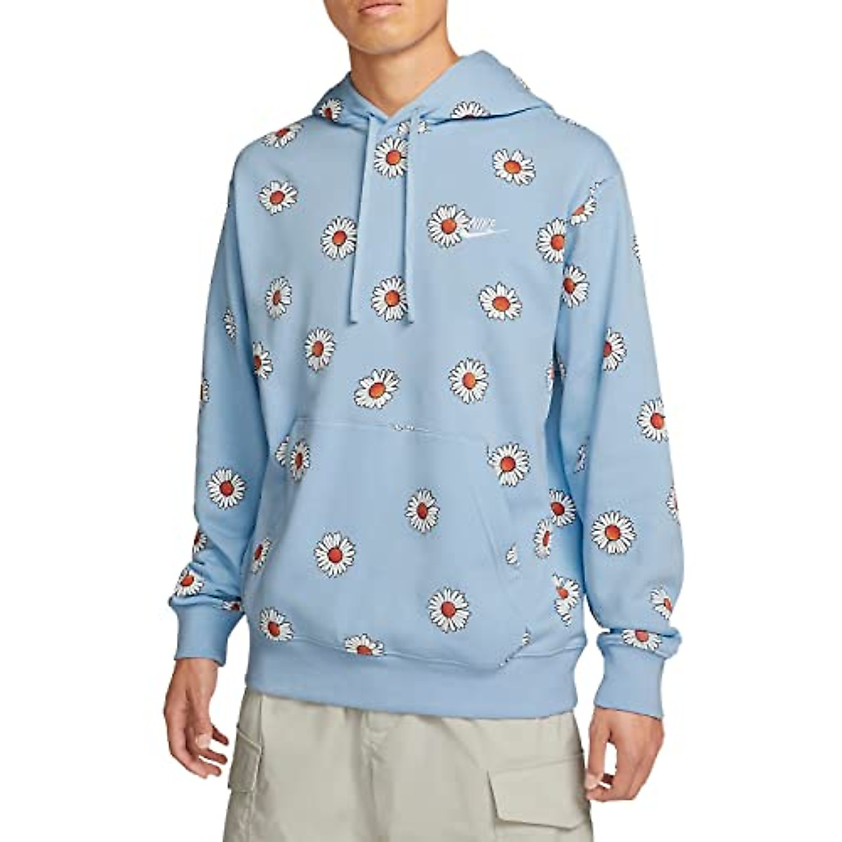 Nike Sportswear Sport Essentials+ Men's French Terry Pullover Hoodie,Light Marine/White (Medium, Light Marine/White)