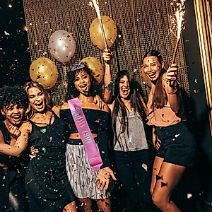 Birthday Crown, Didder Pink Birthday Girl Sash & Rhinestone Tiara Set, Birthday Tiara Birthday Crowns for Women Birthday Sash and Tiaras for Women Girls Birthday Gifts Party Accessories