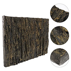 YARDWE Reptile Tank Background Aquarium Background Board Artificial 3D Bark Poster Foam Fish Tank Board Reptile Box Background Decoration for Vivarium Zoo Home Cork Tank Background