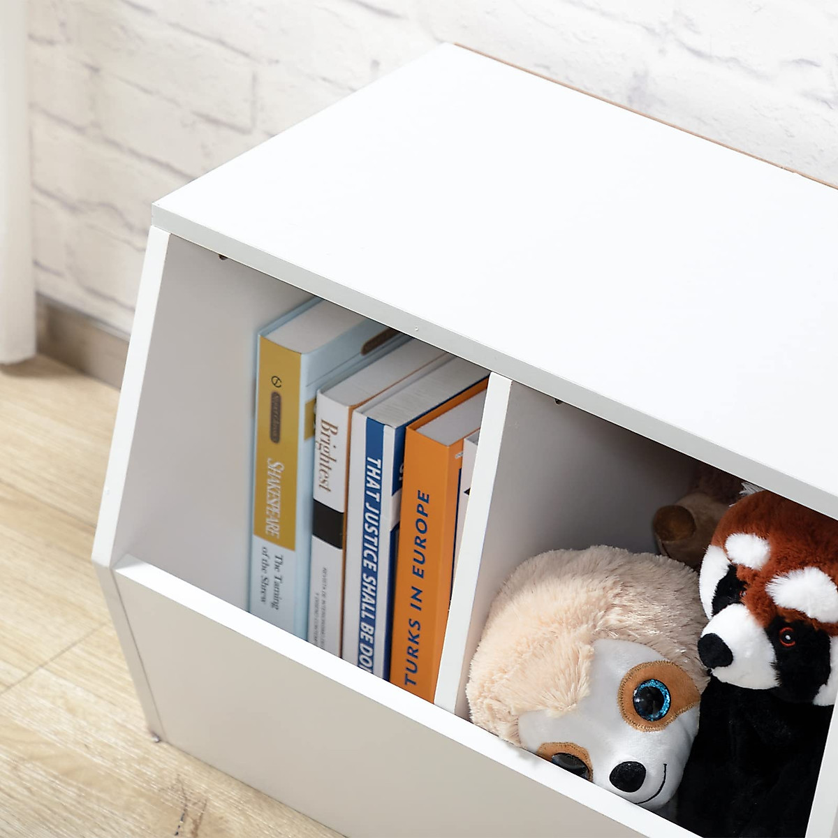 ALIMORDEN Stackable 3 Bin Cubby Unit Storage Cubby Toy Storage Cubby Multi-Bin Toy Organizing Cubby, Suitable for Children's Room, Playroom, Hallway, Laundry Room, White