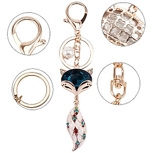 BeShiny Fox Keychains for Women Creative Animal Key Chains Handbags Key Ring Bag Charms Purse Pendant Gifts for Women （Red）