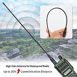 BAOFENG UV-9R Pro Radio Handheld Two Way Radio Dual Band Waterproof Transceiver Long Range Walkie Talkie Rechargeable with Type-C Charger