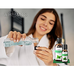 ArOmis Organic Peppermint Essential Oil - 100% Pure Therapeutic Grade - Undiluted, Premium Oil - 150 Micron Filtered, Perfect for Aromatherapy Diffusers (10ml / .34 fl oz)