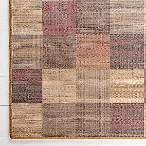 Unique Loom Barista Collection Modern, Rustic, Geometric, Squares, Urban, Warm Colors Area Rug, 9' 0" x 12' 0", Multi/Beige